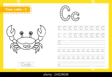 Flashcard letter C is for crab Stock Vector Image & Art - Alamy
