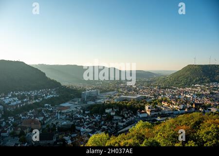 View from Helfenstein Castle towards Geislingen Stock Photo - Alamy