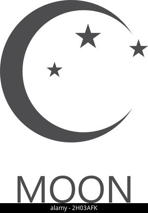 Moon ilustration logo vector template Stock Vector Image & Art - Alamy