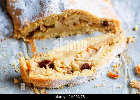 home made fruit strudel with sweet raspberries Stock Photo - Alamy