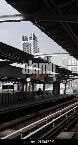 Chit Lom BTS Skytrain Station Rama 1 Road Bangkok Thailand Stock Photo ...