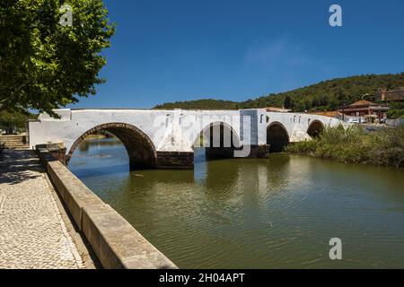 Ancient Roman bridge over Arade River in Silves, Algarve Portugal Stock ...