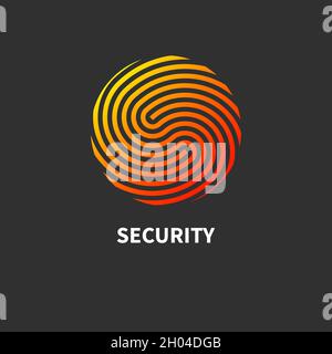 Security icon. Security round logo. Identification symbol, sign ...