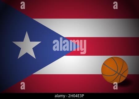 Puerto Rico flag with realistic basketball ball, vector Stock Vector ...