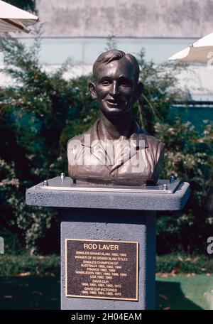 Statue of Rod Laver, an Australian tennis player, at Melbourne Park ...
