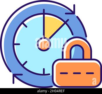 Password change color line icon. Isolated vector element. Outline ...