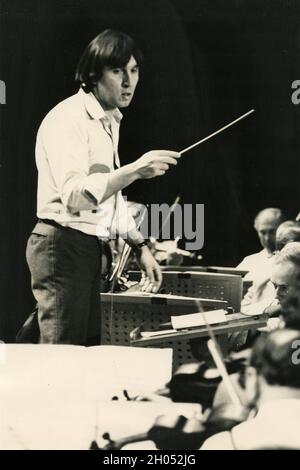Claudio Abbado, Italian orchestra conductor, after a performance with ...