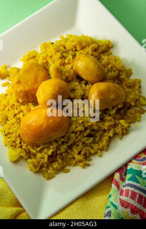 Detail of a rice dish with pequi Stock Photo - Alamy