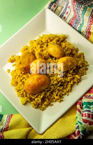 Detail of a rice dish with pequi Stock Photo - Alamy