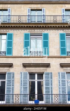 Typical architectural features of parisian buildings. Stone repetitive ...