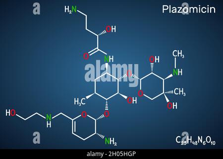 Plazomicin, molecule. It is aminoglycoside antibiotic used for urinary ...