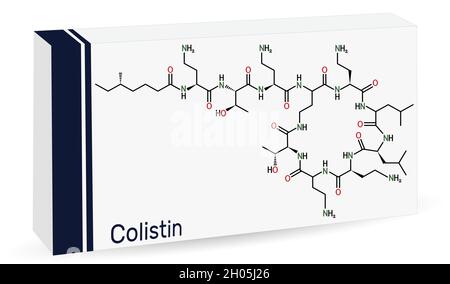Colistin antibiotic drug molecule. Skeletal formula Stock Vector Image ...