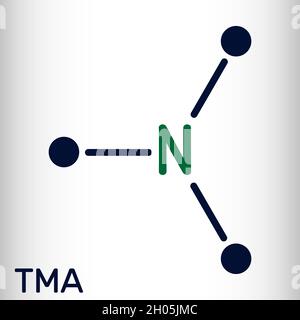 Trimethylamine, TMA molecule. It is amine, methylamine, synthesized by ...