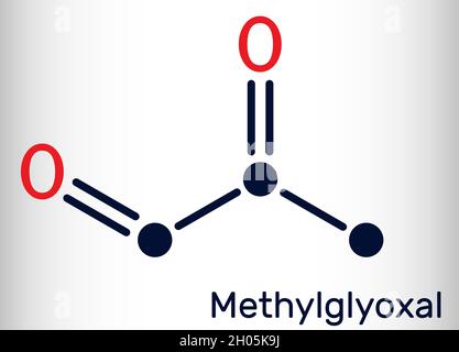 Methylglyoxal, MGO, pyruvaldehyde, pyruvic aldehyde molecule. It is ...