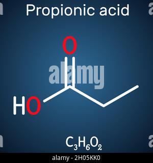 Propanoic acid, propionic acid molecule. It is short-chain saturated ...