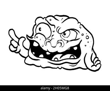 a cartoon goblin creature illustration pointing to the left Stock Photo ...