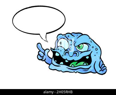 a cartoon goblin creature illustration pointing to the left Stock Photo ...