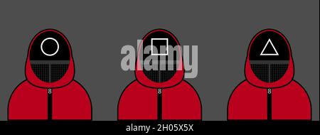 Set of squid game characters. Vector illustration Stock Vector Image ...