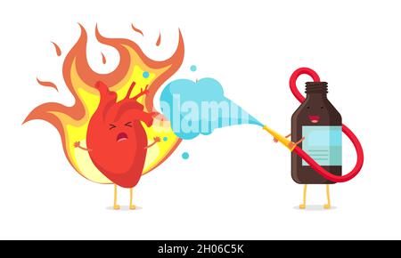 Cute Cartoon Fireman - Firefighter in Respirator with Axe Vector ...