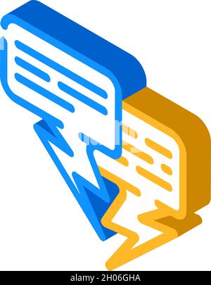 confusing dialogue isometric icon vector illustration Stock Vector ...