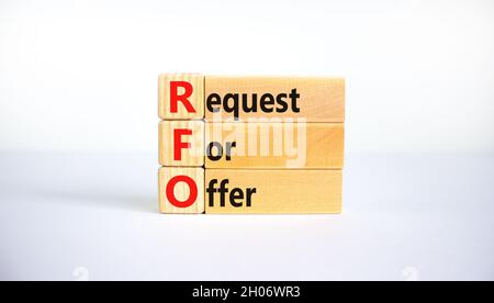 Business Acronym RFO as Request For Offer written on paper note pinned ...
