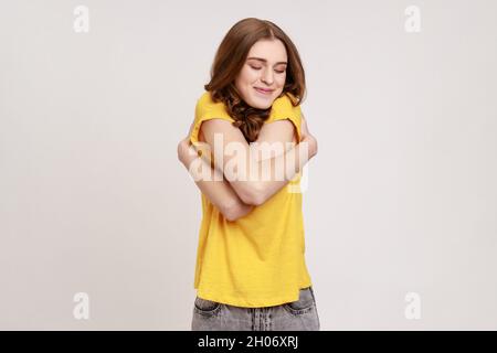 selfish teen girl isolated on white background. selfish teen girl in ...