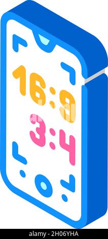 choosing an aspect ratio isometric icon vector. choosing an aspect ...