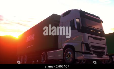 Cargo trucks with Saudi Arabia flag. Trucks from Saudi Arabia loading ...
