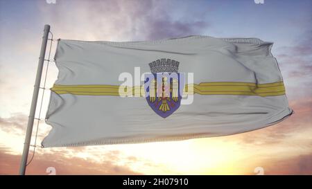 3D Illustration of a waving Moldova city flag of Rezina Stock Photo - Alamy