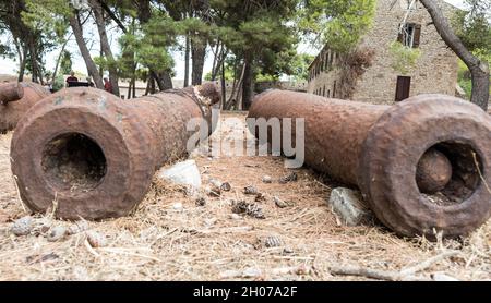 Old Cannons from the Battle for the Greek War of Independence Pylos ...