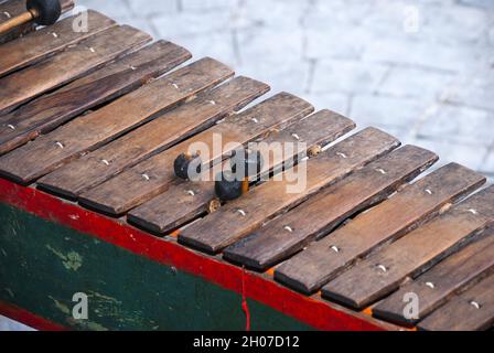National instrument of Guatemala made with Hormigo wood the marimba ...