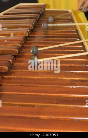 National instrument of Guatemala made with Hormigo wood the marimba ...