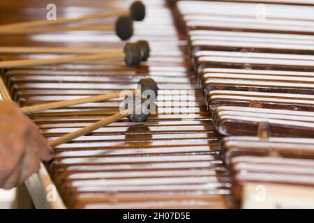 National instrument of Guatemala made with Hormigo wood the marimba ...