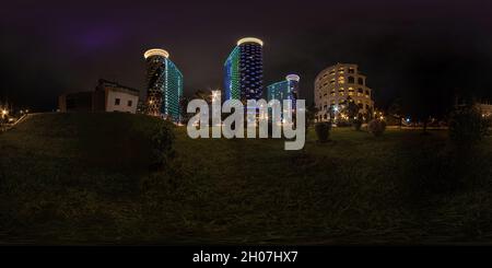 360 VR Panorama night city view from drone Stock Photo - Alamy