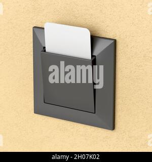 Key card reader on the wall in the hotel room, front view Stock Photo ...