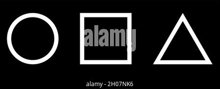 Squid Game Symbols. Round, Square, Triangle. Vector illustration Stock ...