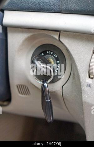 Key in car ignition Stock Photo - Alamy