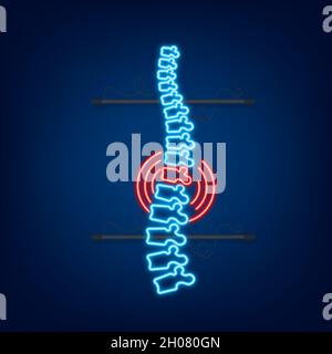 Neon Spine human graphic icon. Human anatomy. Vector stock illustration ...