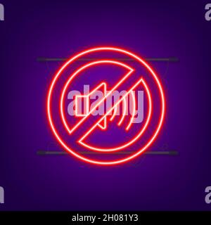 No sound phone. Neon icon. Telephone call. Cell phone icon. Vector ...