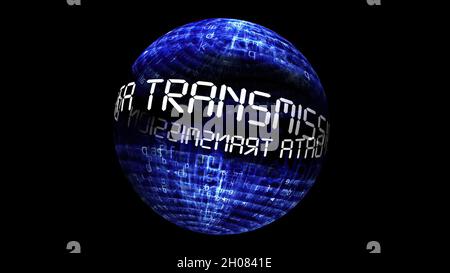 Data transmission on rotating sphere Stock Photo - Alamy