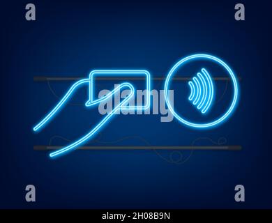 illustration of the wireless Near Field Communication technology black ...