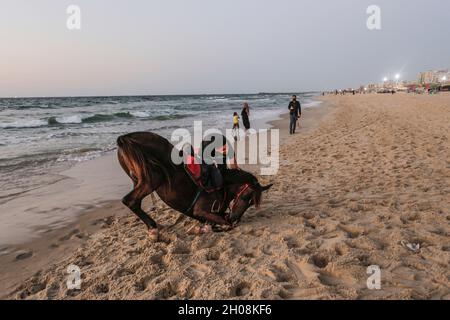 October 11, 2021, Gaza City, The Gaza Strip, Palestine: A Palestinian ...