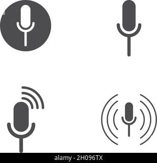 microphone icon vector template flat design Stock Vector Image & Art ...