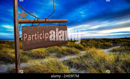 Street Sign the Direction Way to to Participation Stock Photo - Alamy