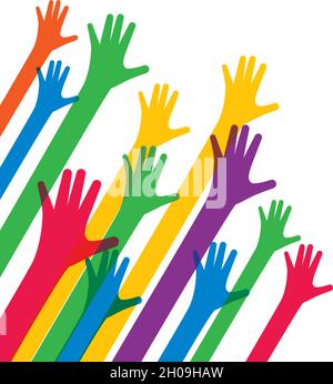 Hands up background ilustration vector template Stock Vector Image ...