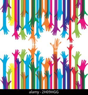 Hands up background ilustration vector template Stock Vector Image ...