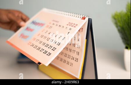 Close up December 2021 calendar sheet on grey background Stock Photo ...
