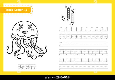 letter J. Alphabet letter. Worksheet. Task for kids. learning letters Stock Vector Image & Art ...