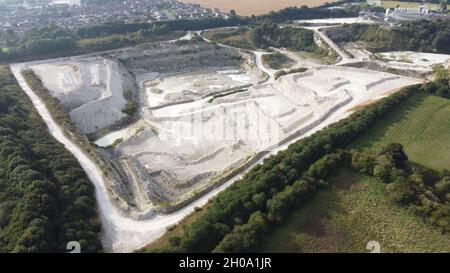 Aerial View of Imerys Minerals quarry, Beverley, East Riding of ...