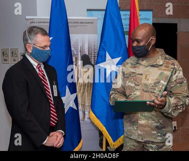 Nevada Adjutant General Major General Ondra Berry preparing to present ...